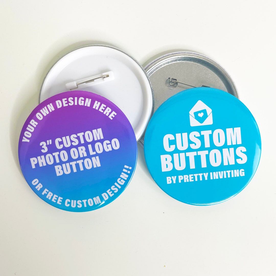 CUSTOM 3 INCH BUTTON - Any Image or Design, 3 Inch Round Pin-back ...
