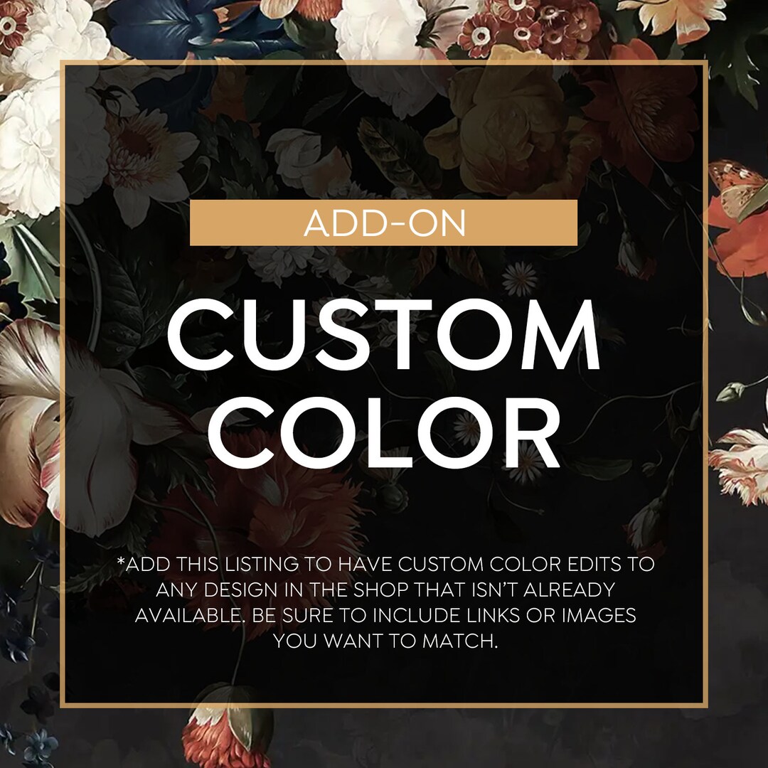 ADD-ON: Custom Color Edits for Existing Designs. Add-on for Color ...