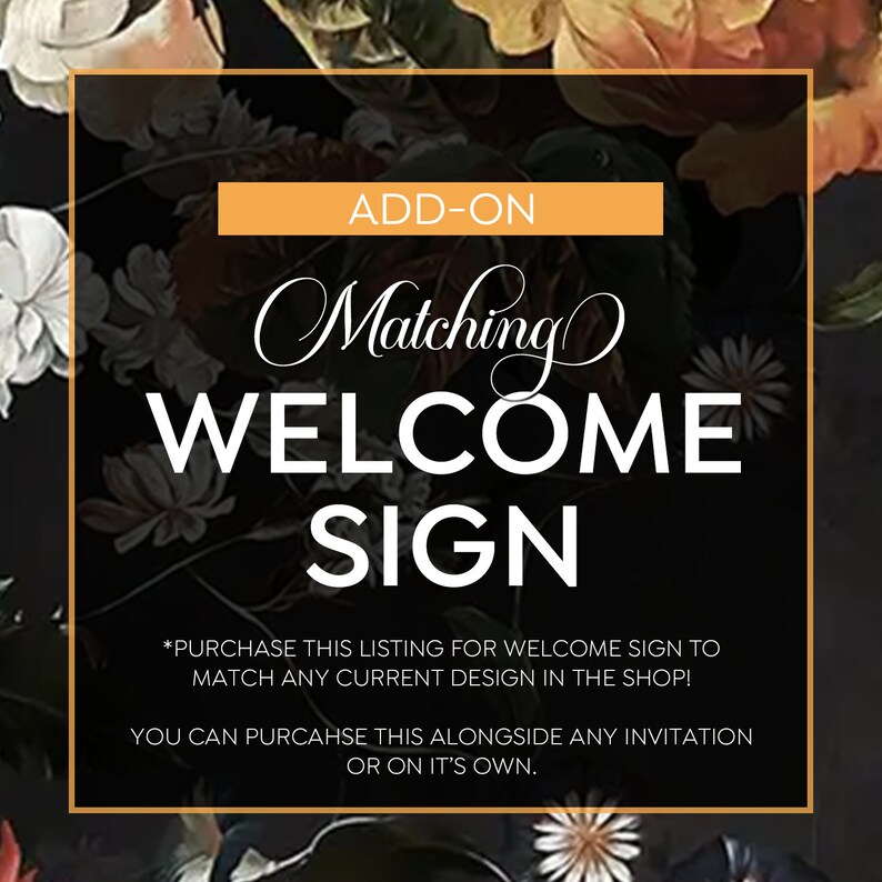 ADD-ON: Matching Welcome Sign Template to Any Design in the Shop ...