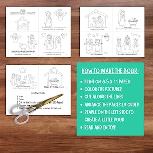 Nativity Advent Christmas Coloring Book Craft, Kids Sunday School ...