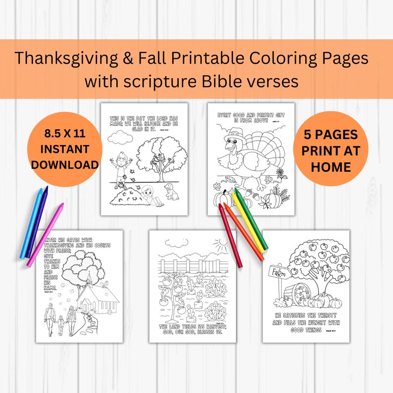 Thanksgiving Sunday School Coloring Pages, Fall Scripture Coloring ...