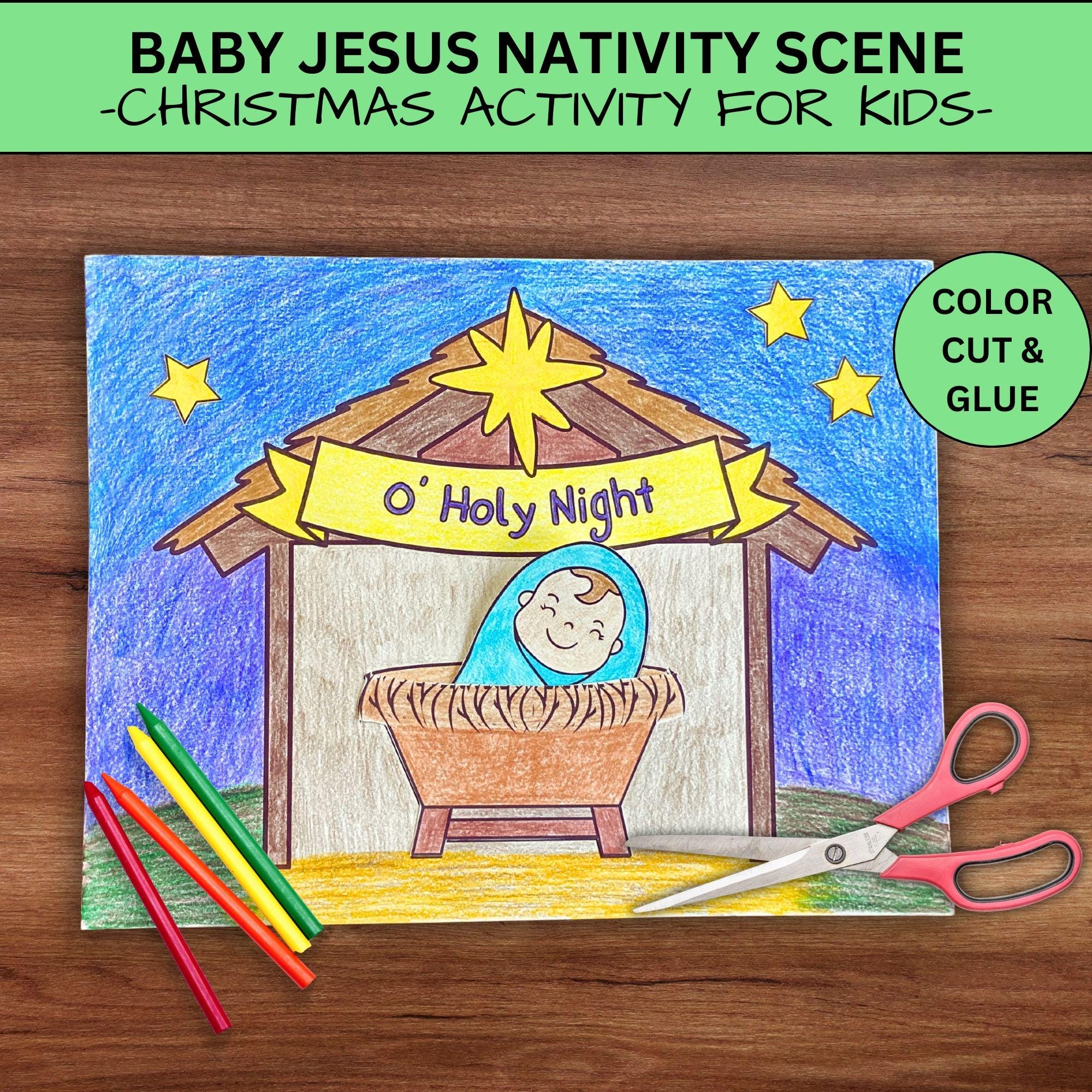 Christmas Bible Craft for Kids, Birth of Jesus Nativity Sunday School ...