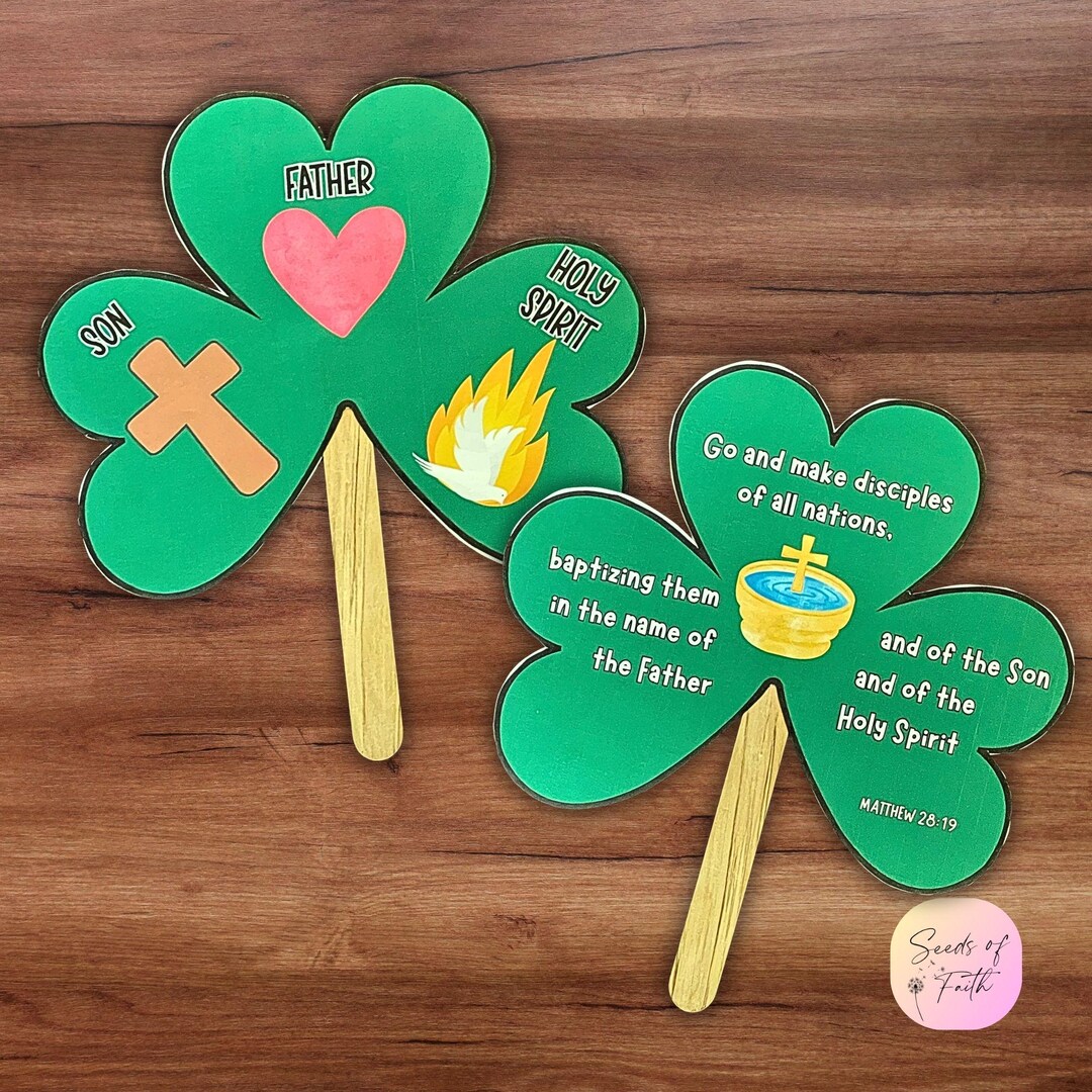 St. Patrick's Day Holy Trinity Shamrock Bible Craft, Father Son Holy ...
