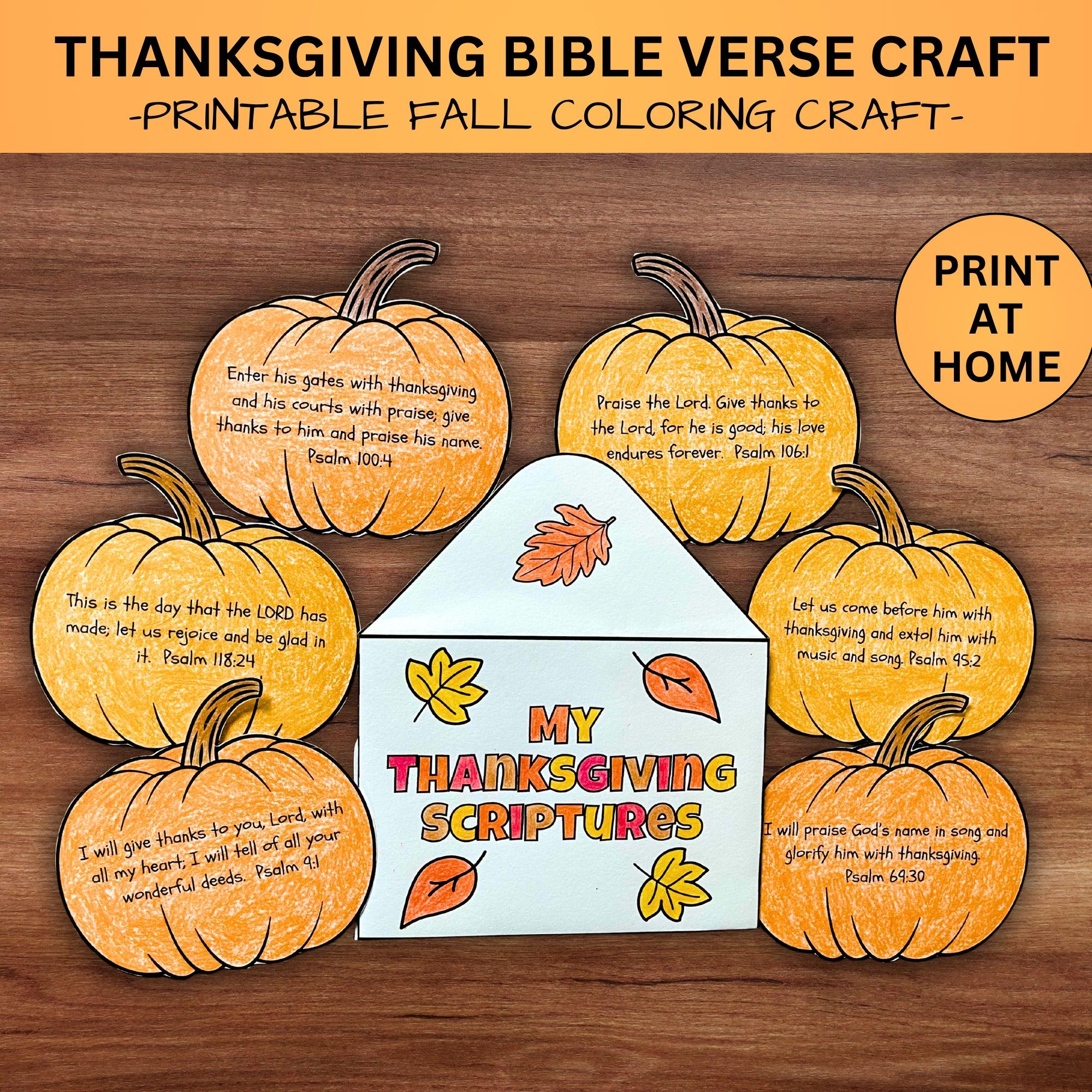 Fall Thanksgiving Bible Verse Craft, Sunday School Christian Home ...