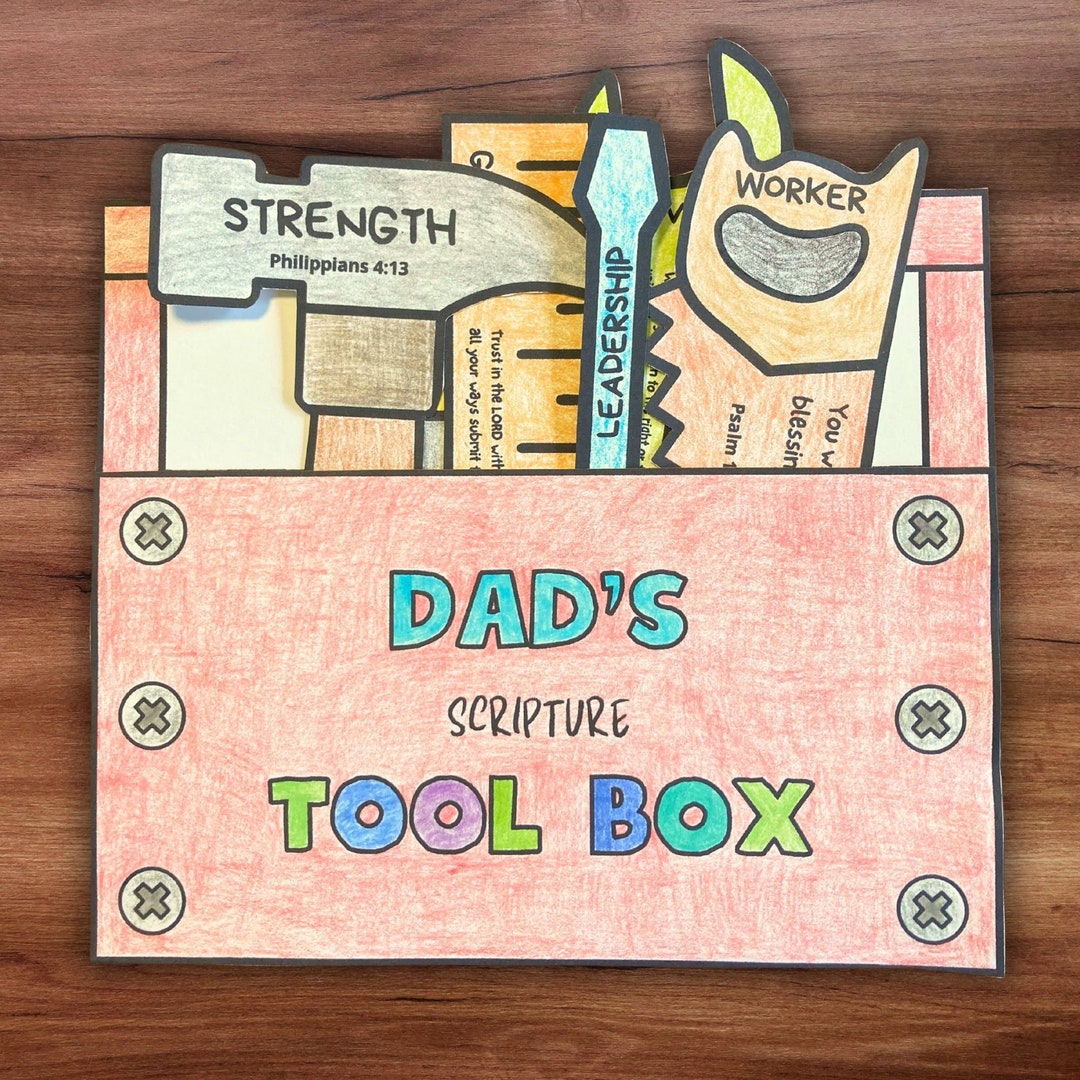 Toolbox for Dad Fathers Day Bible Craft, Sunday School Bible Printable ...
