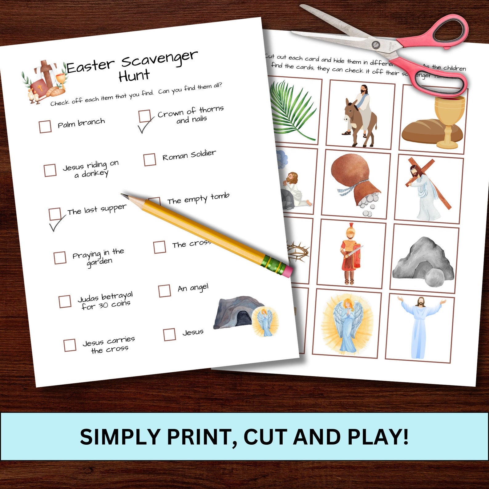 Preschool Easter Scavenger Hunt Sunday School Printable, Christian ...
