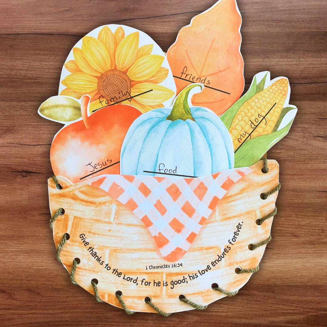 Sunday School Thanksgiving Sewing Craft Printable, Fall Thankful ...