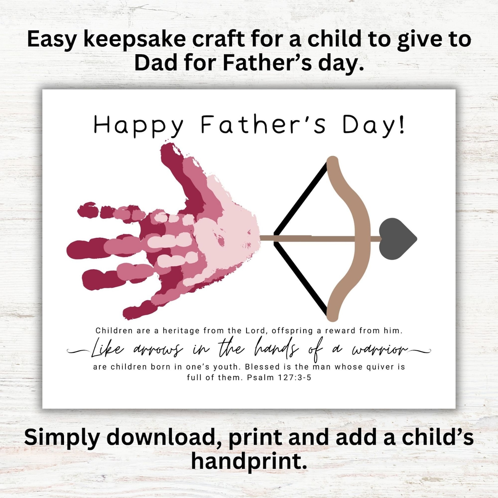 Handprint Art Father's Day Bible Verse Craft, DIY Preschool Toddler ...