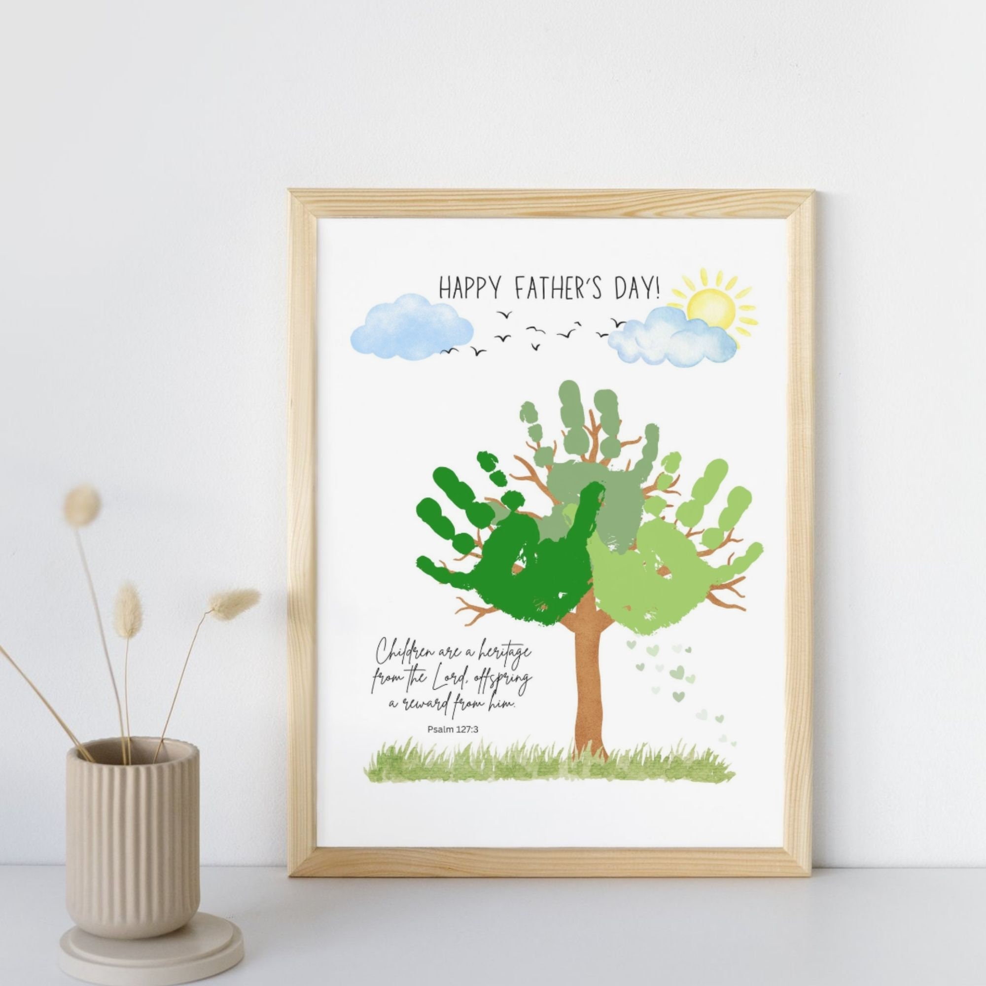 Handprint Art Father's Day Bible Verse Craft, DIY Preschool Toddler ...
