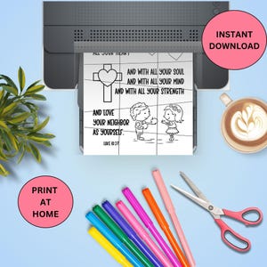 Bible Verse Puzzle Printable for Kids Luke 10:27, Sunday School Craft ...