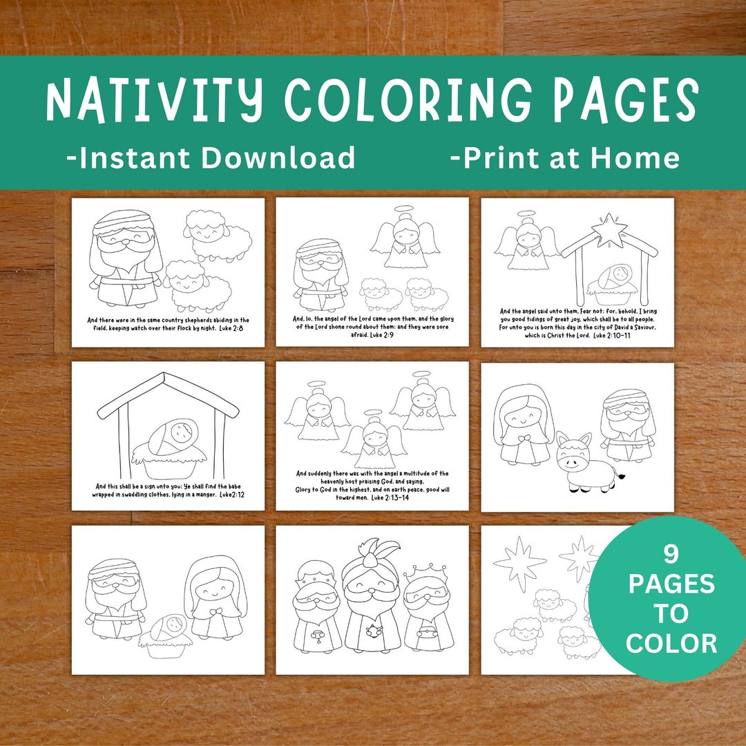 Nativity Coloring Pages, Christmas Sunday School, Christmas Bible ...