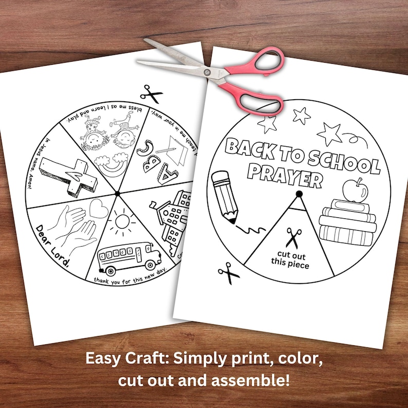 Back to School Prayer Coloring Wheel, First Day of School Prayer ...