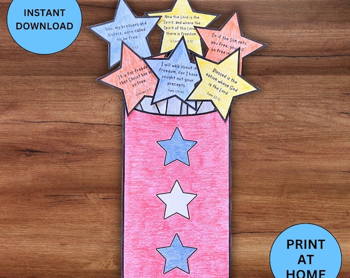 July 4th Bible Wheel Craft Lesson, Freedom in Jesus 4th of July Bible ...