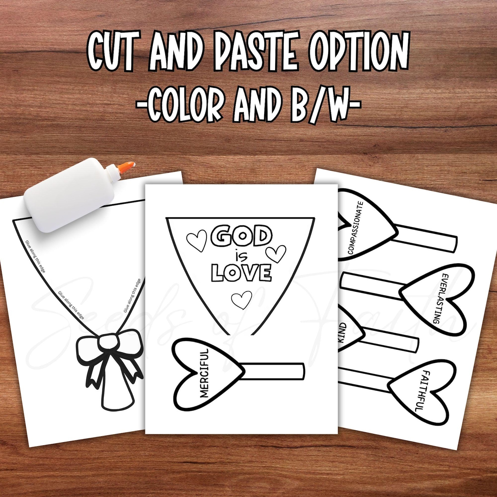 Valentine’s Day Sunday School Bible Coloring Craft God is Love Sewing ...