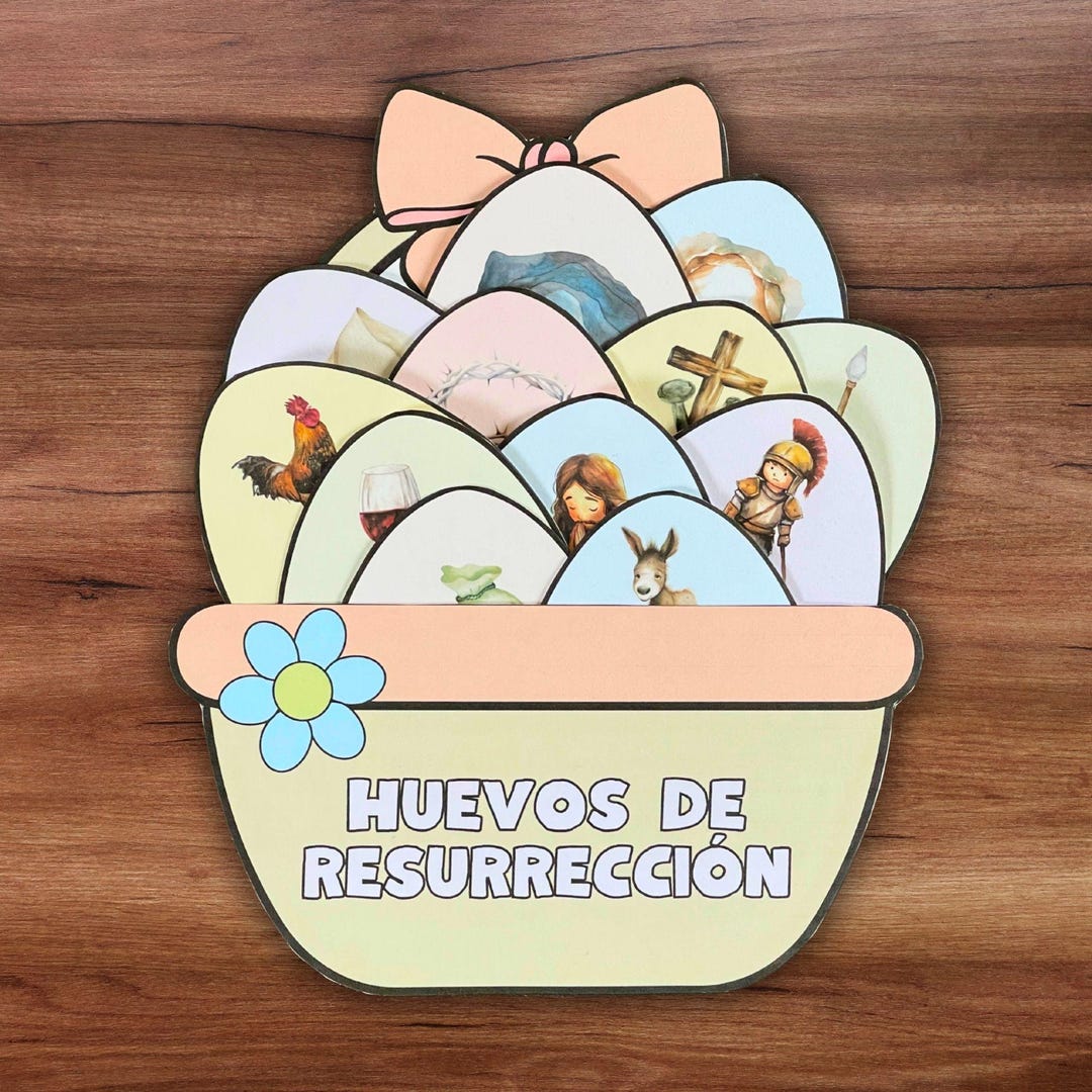 Spanish Resurrection Eggs Easter Story Bible Craft Printable, Holy Week ...