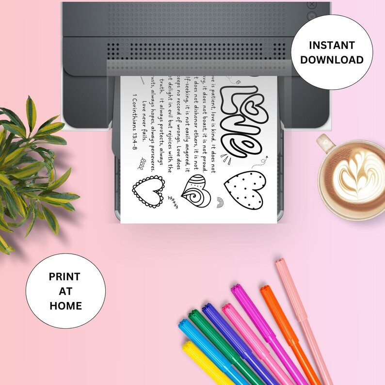 Christian Valentine’s Day Bible Lesson Kids Coloring Page, Corinthians ...
