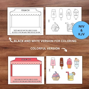 Ice Cream Bible Lesson Sunday School Craft, Psalm 34 Taste & See the ...