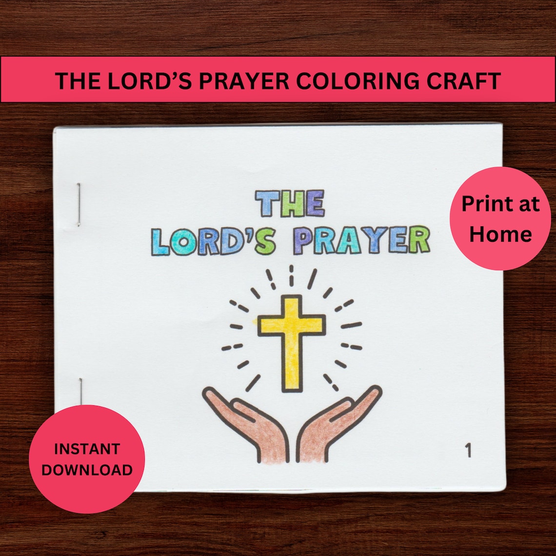 Lord's Prayer Coloring Book Craft, Kids Mini Book Sunday School ...