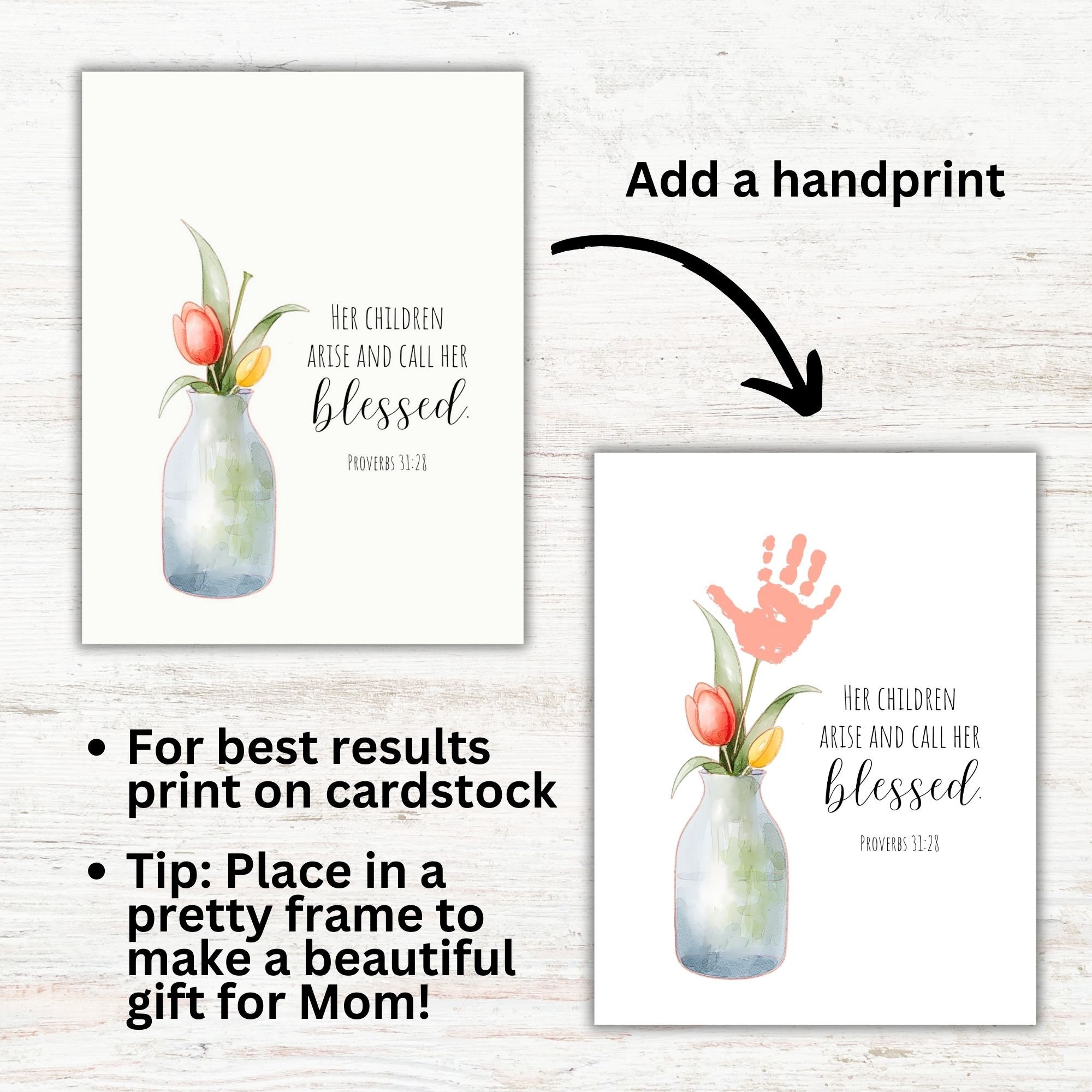 Handprint Flower Mothers Day Craft, DIY Preschool Toddler Craft ...
