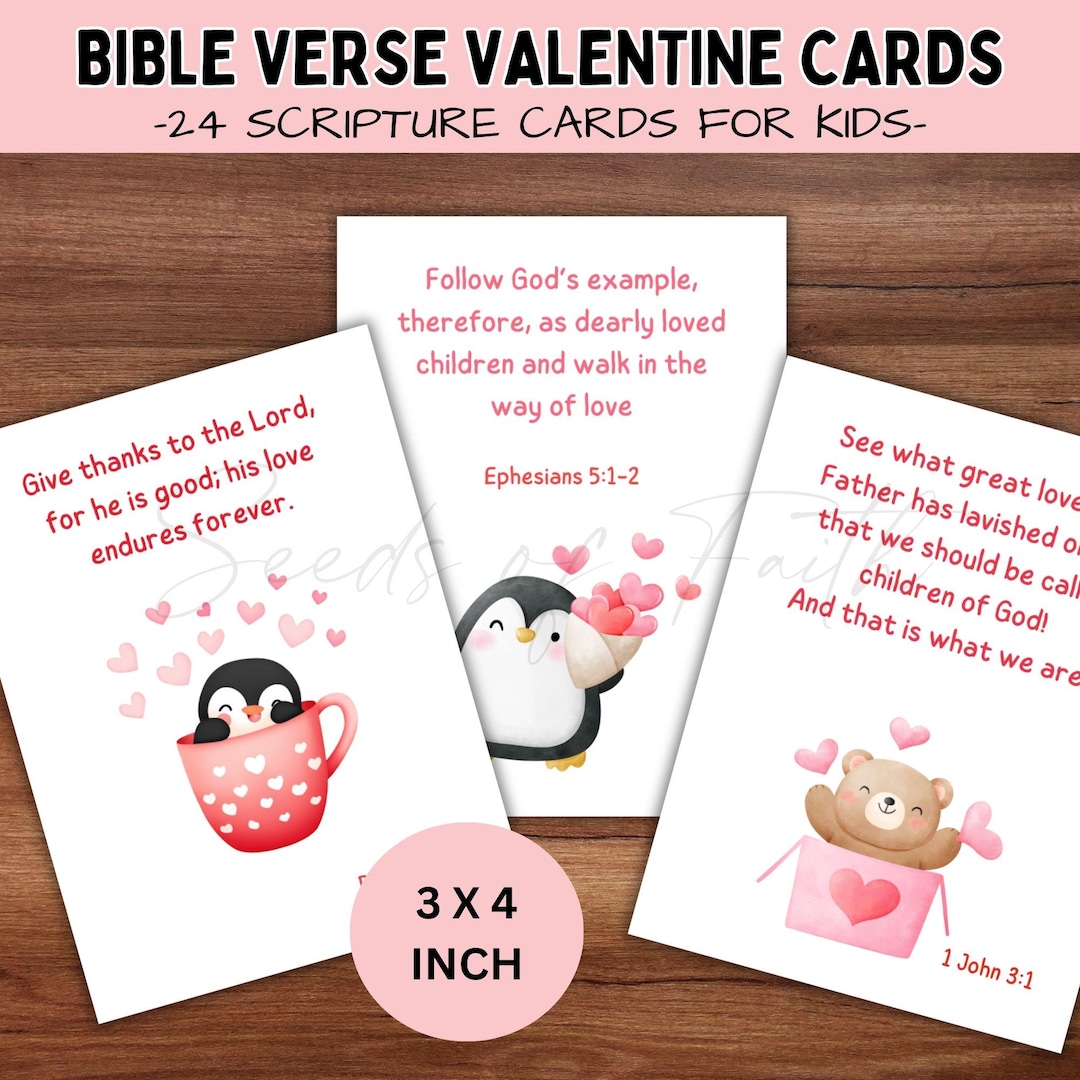 Valentine’s Day Bible Verse Cards, Christian Valentine Cards, Bible ...