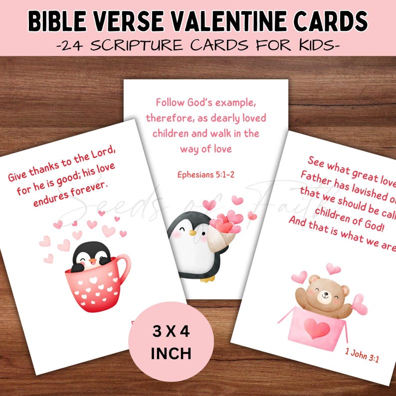 Valentine’s Day Bible Verse Cards, Christian Valentine Cards, Bible ...