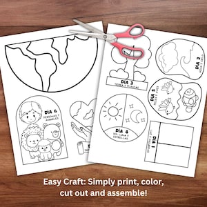 Spanish Days of Creation Bible Craft, Christian Sunday School Lesson ...