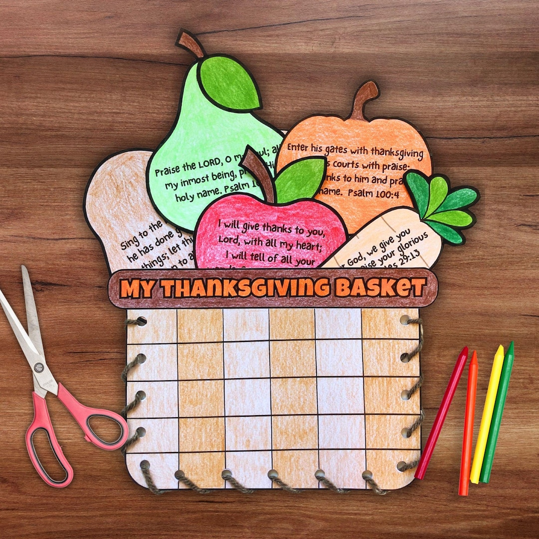 Thanksgiving Fall Bible Verse Sewing Coloring Activity Sunday School ...