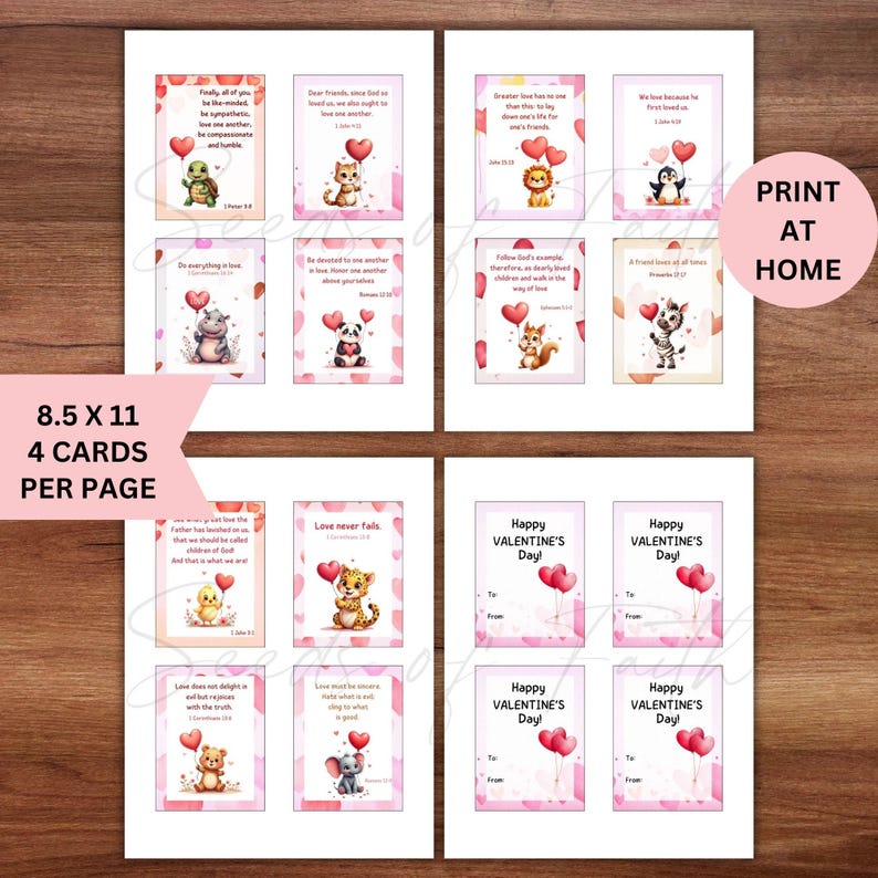 Christian Valentines Day Classroom Cards, Bible Verse Valentines Day ...