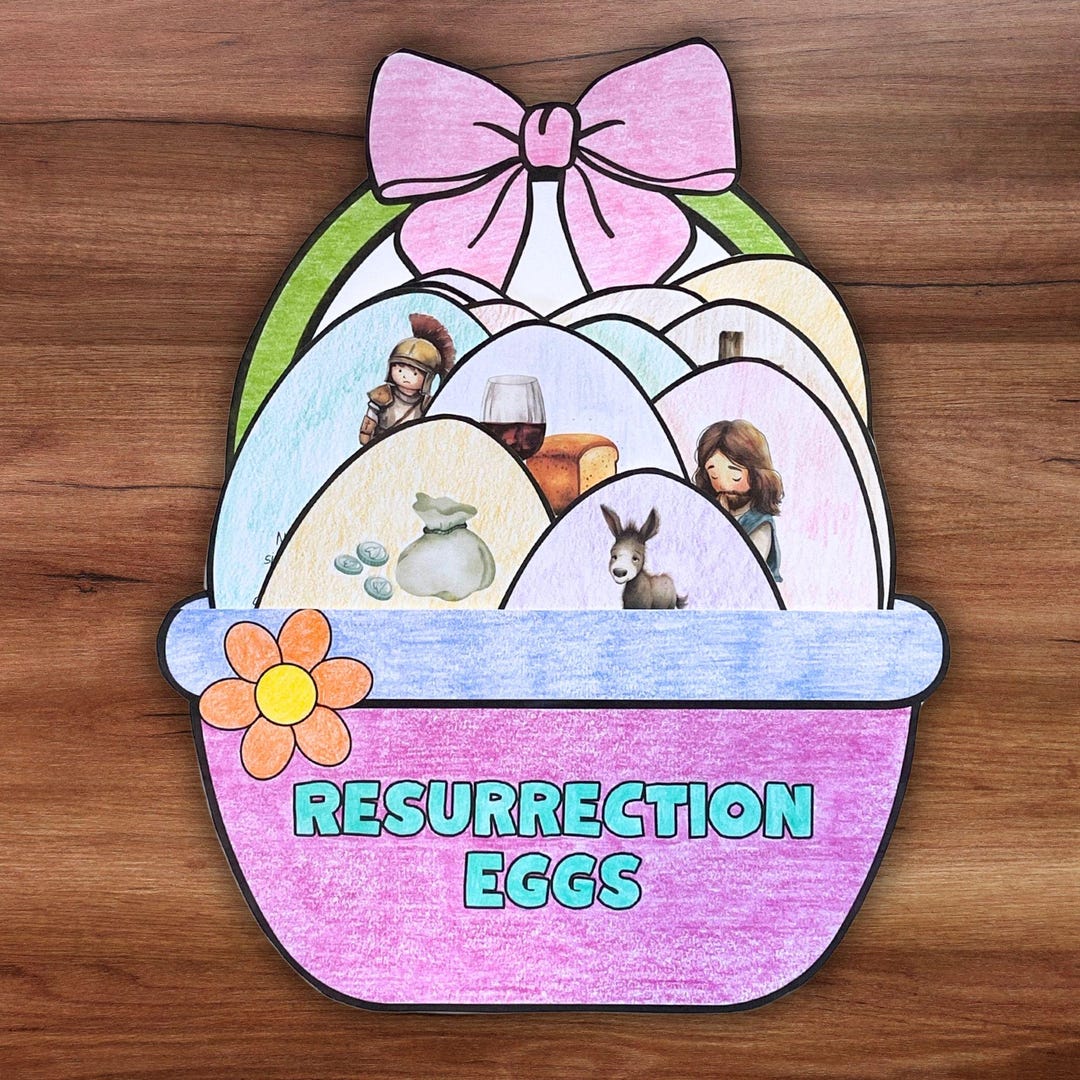 Manualidad bíblica imprimible con la historia de Pascua de los huevos ...