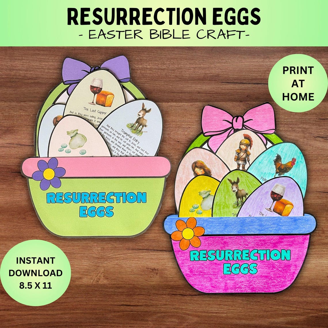 Resurrection Eggs Easter Basket Bible Story Craft, Holy Week Advent ...