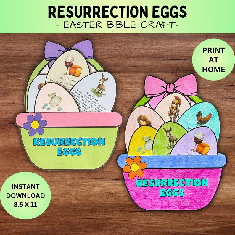 Resurrection Eggs Easter Basket Bible Story Craft, Holy Week Advent ...