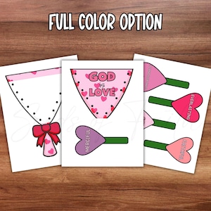 Valentine’s Day Sunday School Bible Coloring Craft God is Love Sewing ...