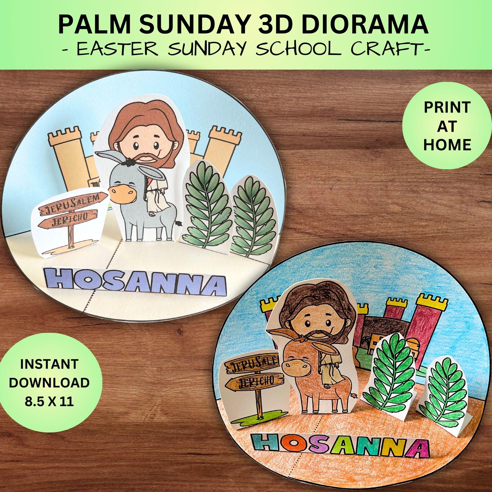 Palm Sunday Easter 3D Bible Craft, Triumphal Entry Diorama Christian ...