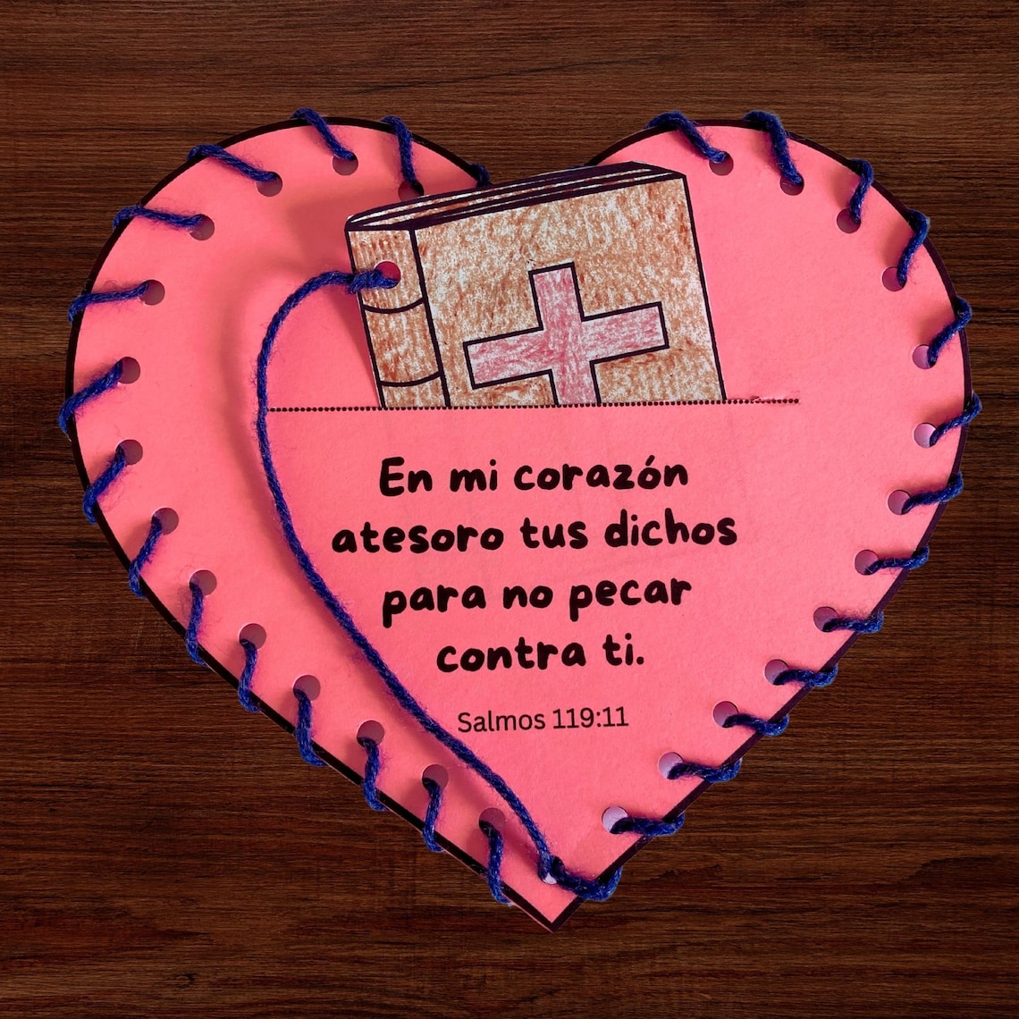 Salmos 119:11 En Español Sunday School Craft Printable, Spanish Bible ...