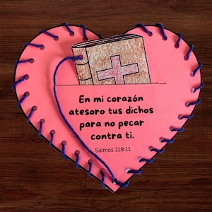 Salmos 119:11 En Español Sunday School Craft Printable, Spanish Bible ...