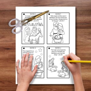 Advent Story Cards Bible Verse Activity Printable Christmas Nativity ...