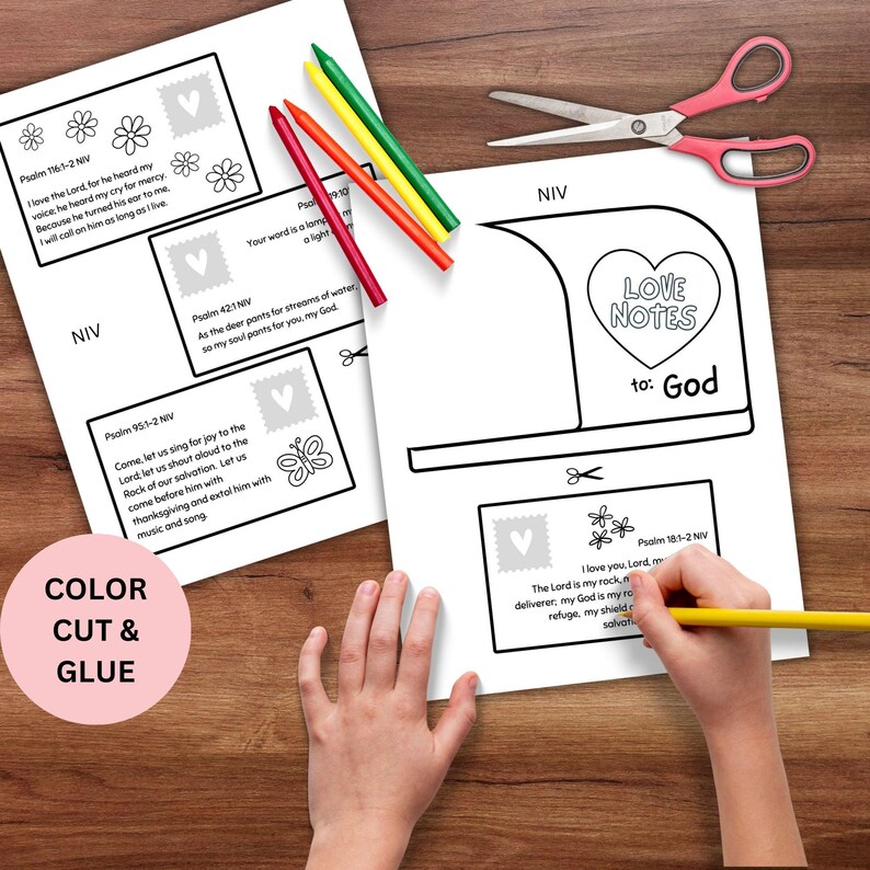 Spring Sunday School Bible Craft Printable, Love Notes to God Religious ...