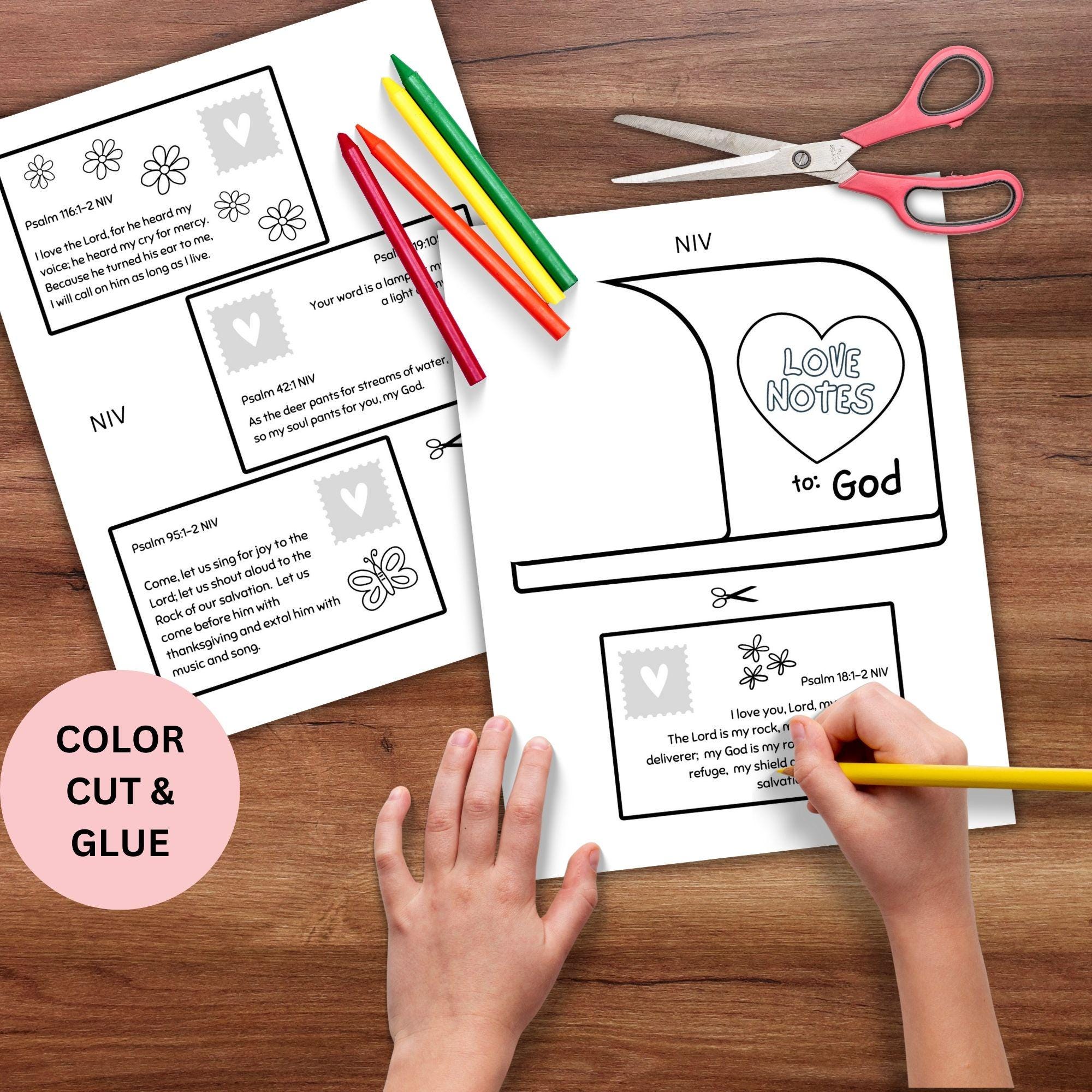Spring Sunday School Bible Craft Printable, Love Notes to God Religious ...