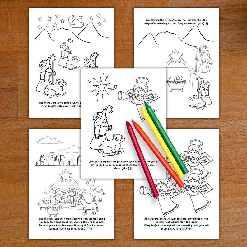 Christmas Nativity Coloring Pages for Kids, Kids Sunday School Activity ...