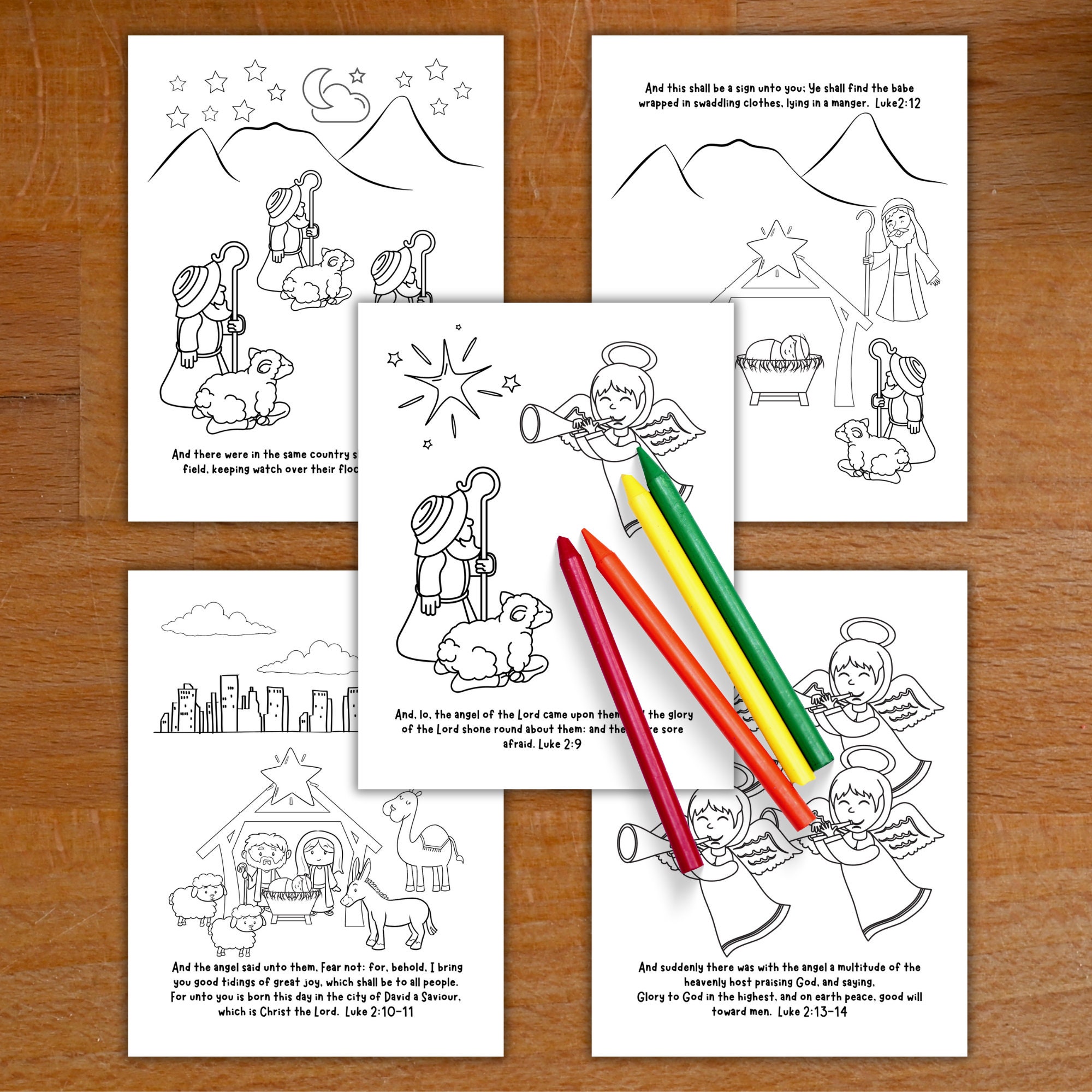Christmas Nativity Coloring Pages for Kids, Kids Sunday School Activity ...