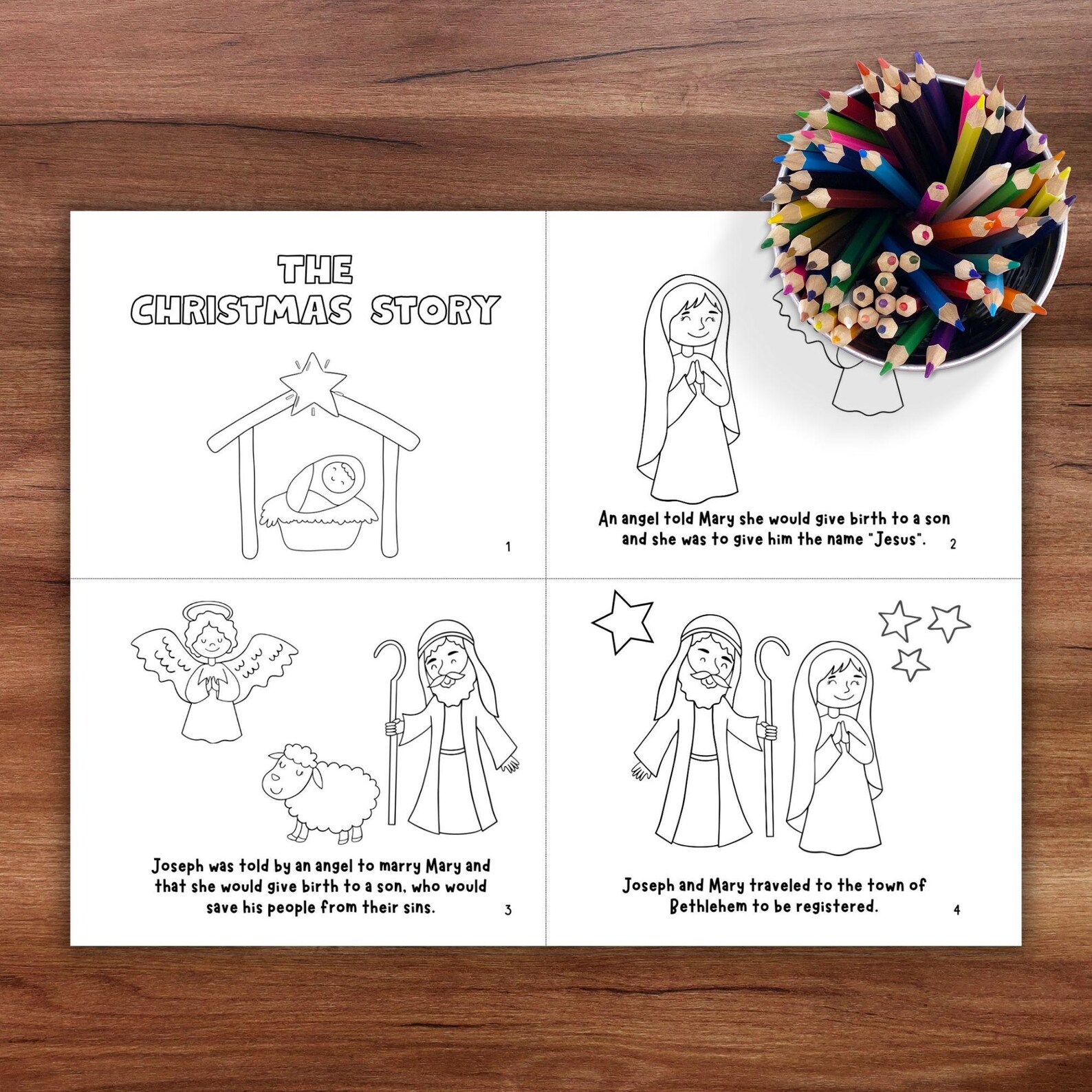 Nativity Advent Christmas Coloring Mini Book Craft, Kids Sunday School ...