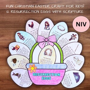 Resurrection Eggs Easter Story Bible Craft Printable, Holy Week Easter ...