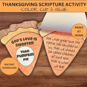 Thanksgiving Fall Christian Bible Verse Coloring Activity God's Love is ...