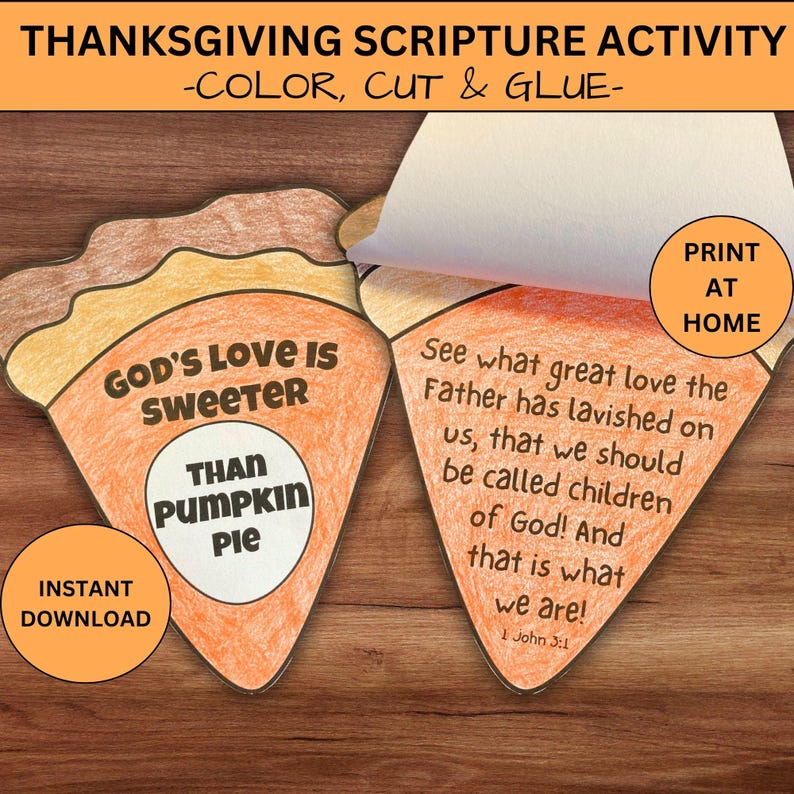 Thanksgiving Fall Christian Bible Verse Coloring Activity God's Love is ...