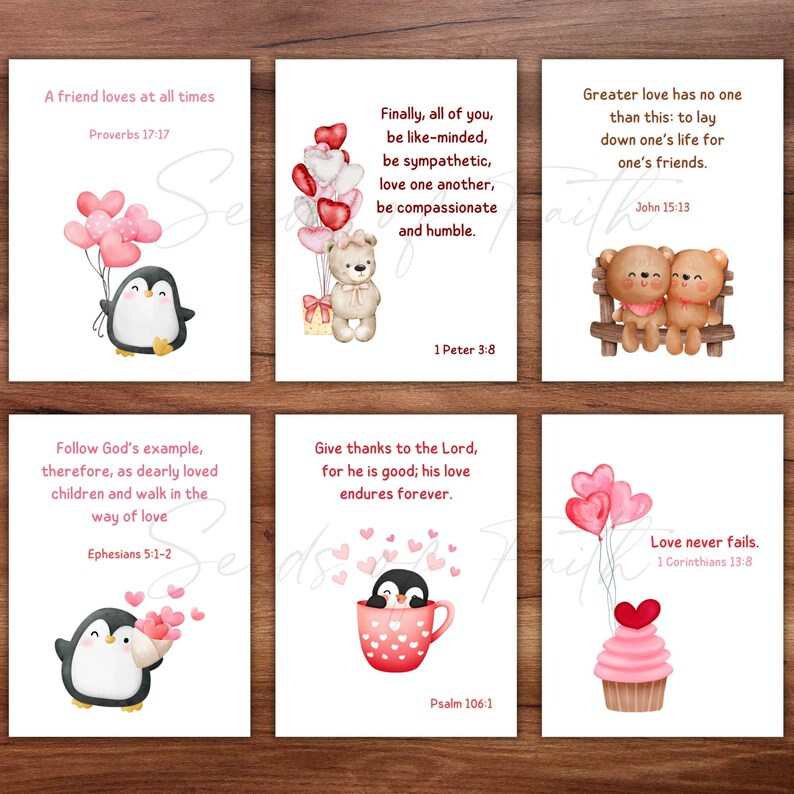 Valentine’s Day Bible Verse Cards, Christian Valentine Cards, Bible ...