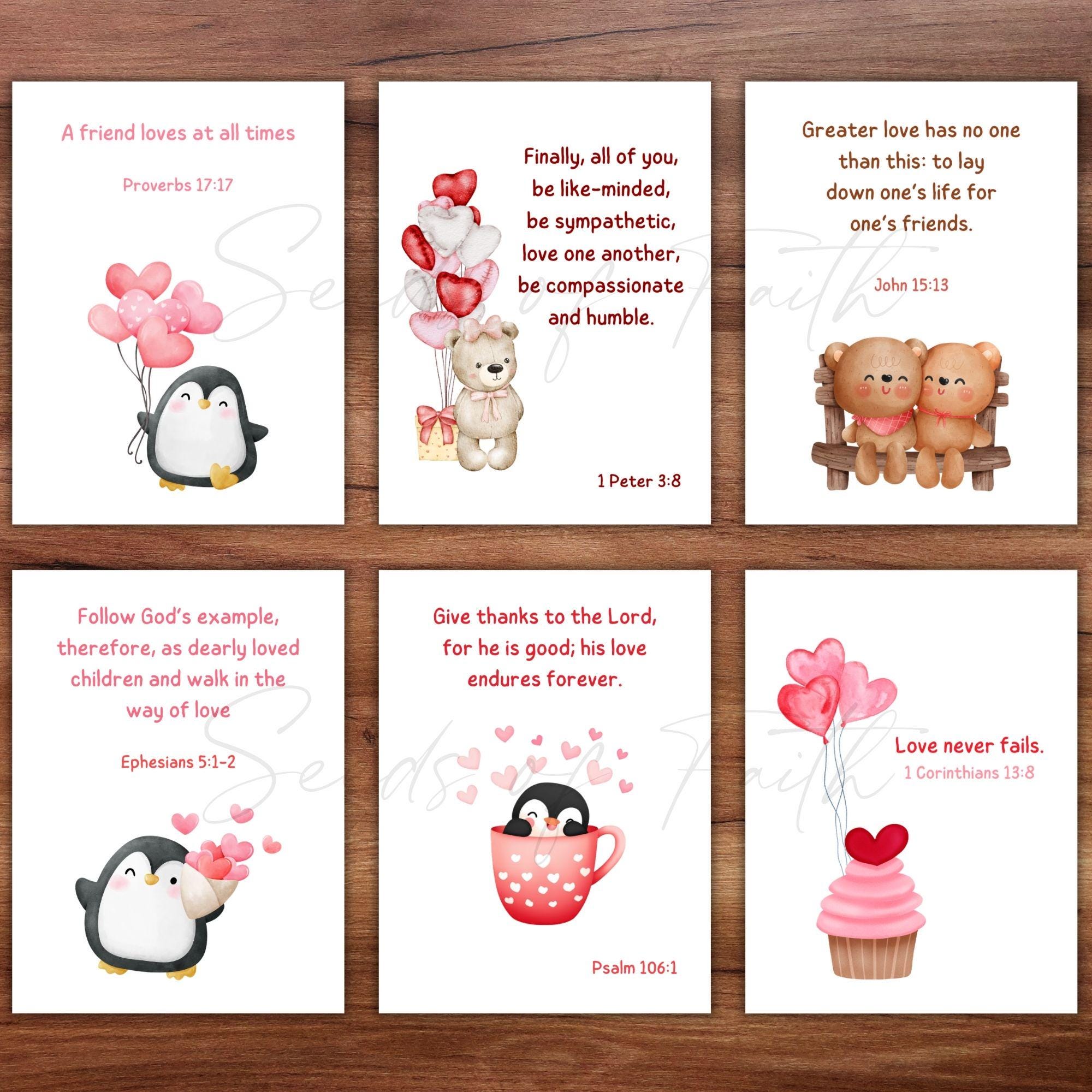 Valentine’s Day Bible Verse Cards, Christian Valentine Cards, Bible ...