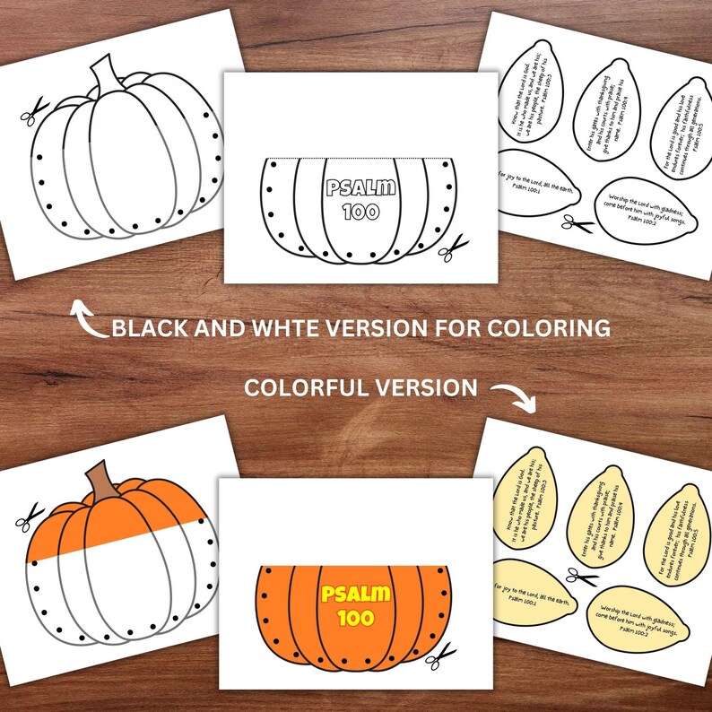 Thanksgiving Psalm 100 Bible Verse Pumpkin Sewing Craft NIV KJV Sunday ...