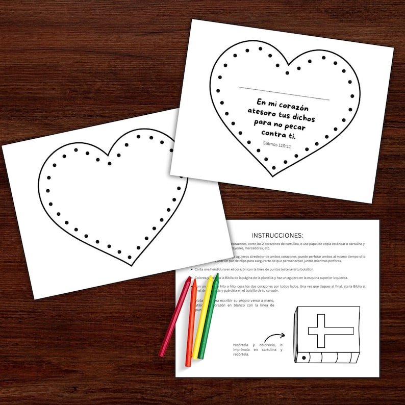 Salmos 119:11 En Español Sunday School Craft Printable, Spanish Bible ...