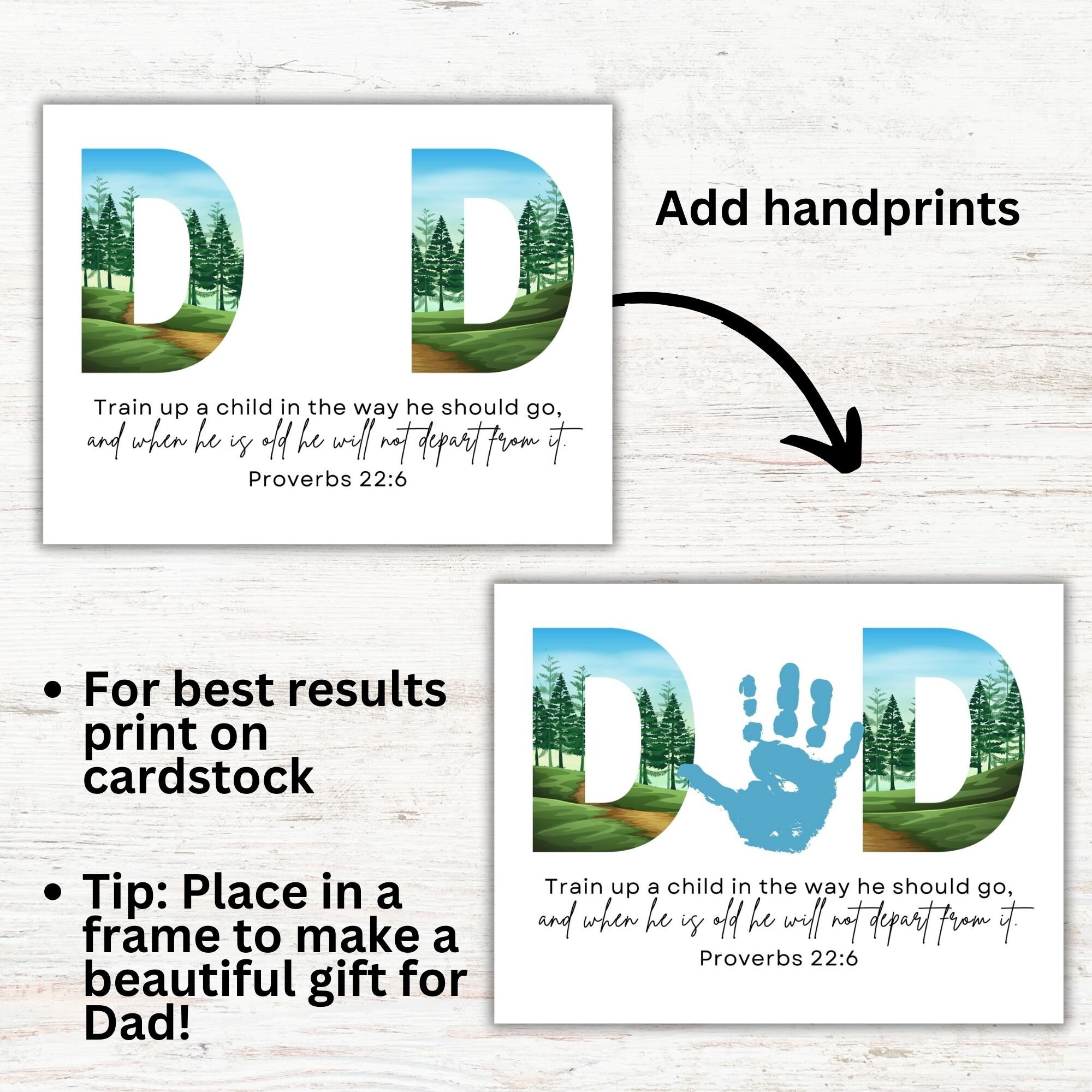 Fathers Day Craft for Kids Handprint Bible Verse Art, DIY Preschool ...