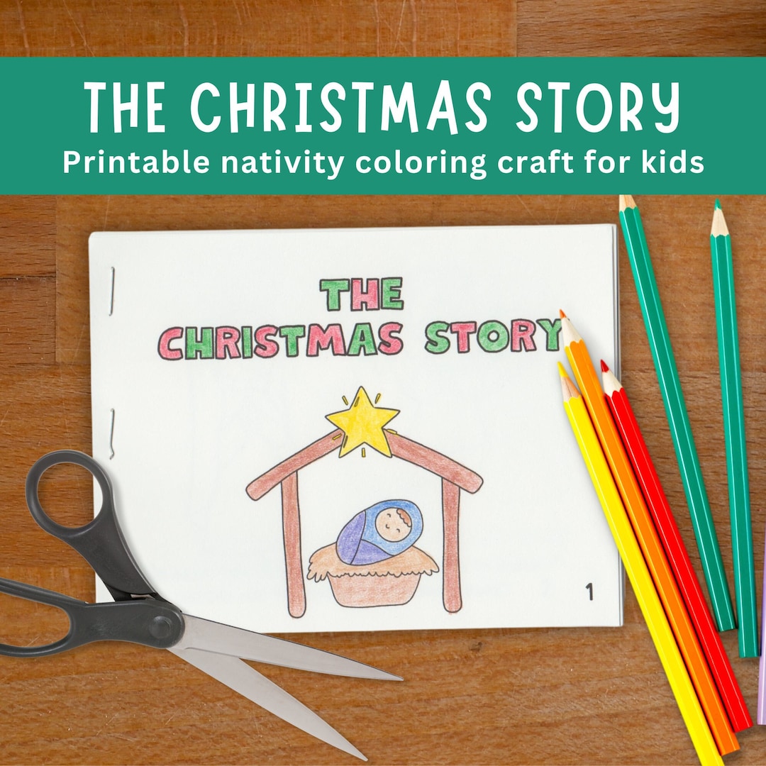 Nativity Advent Christmas Coloring Book Craft, Kids Sunday School ...